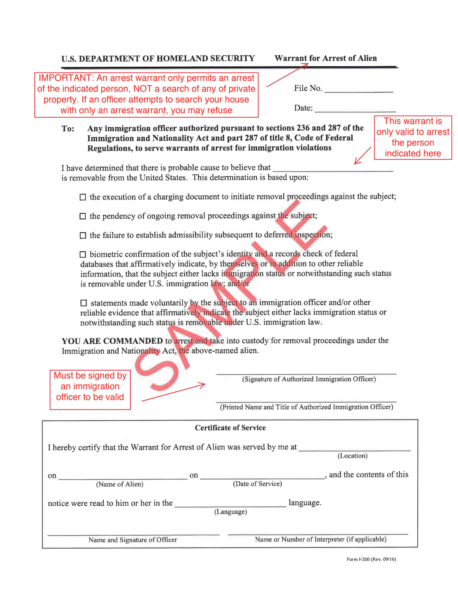 Immigration Enforcement: Administrative vs. Judicial Warrants - ACLU of ...
